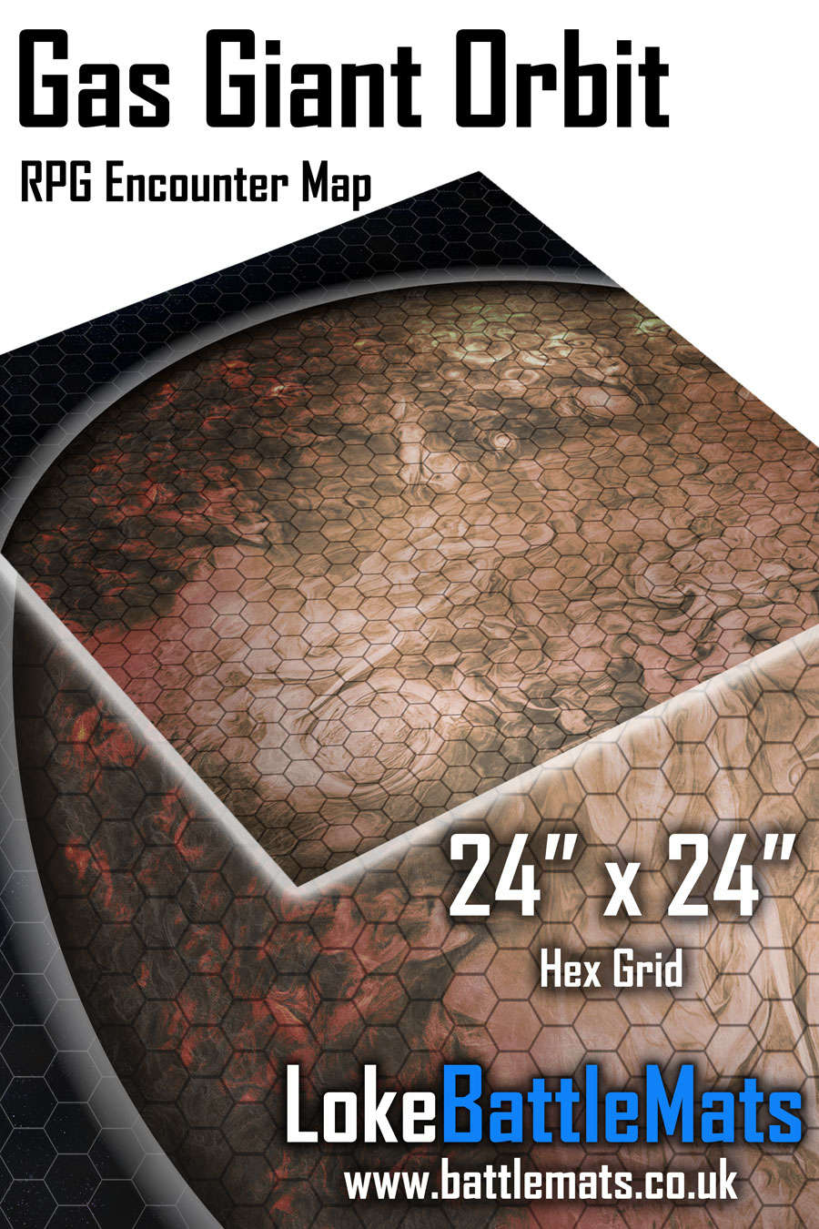 Gas Giant Orbit 24" x 24" RPG Encounter Map - Loke BattleMats | Sci-Fi ...