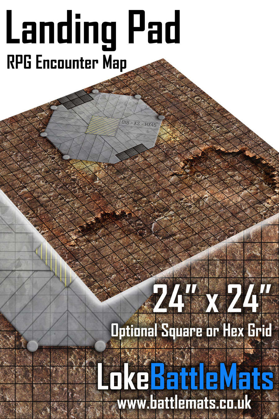 Landing pad 24" x 24" RPG Encounter Map - Loke BattleMats | Sci-Fi and ...