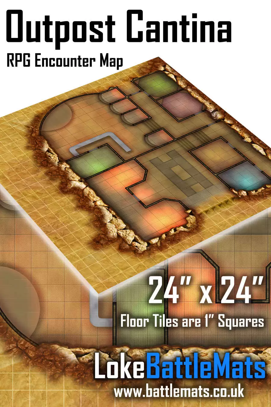 Outpost Cantina 24" x 24" RPG Encounter Map - Loke BattleMats | Sci-Fi ...