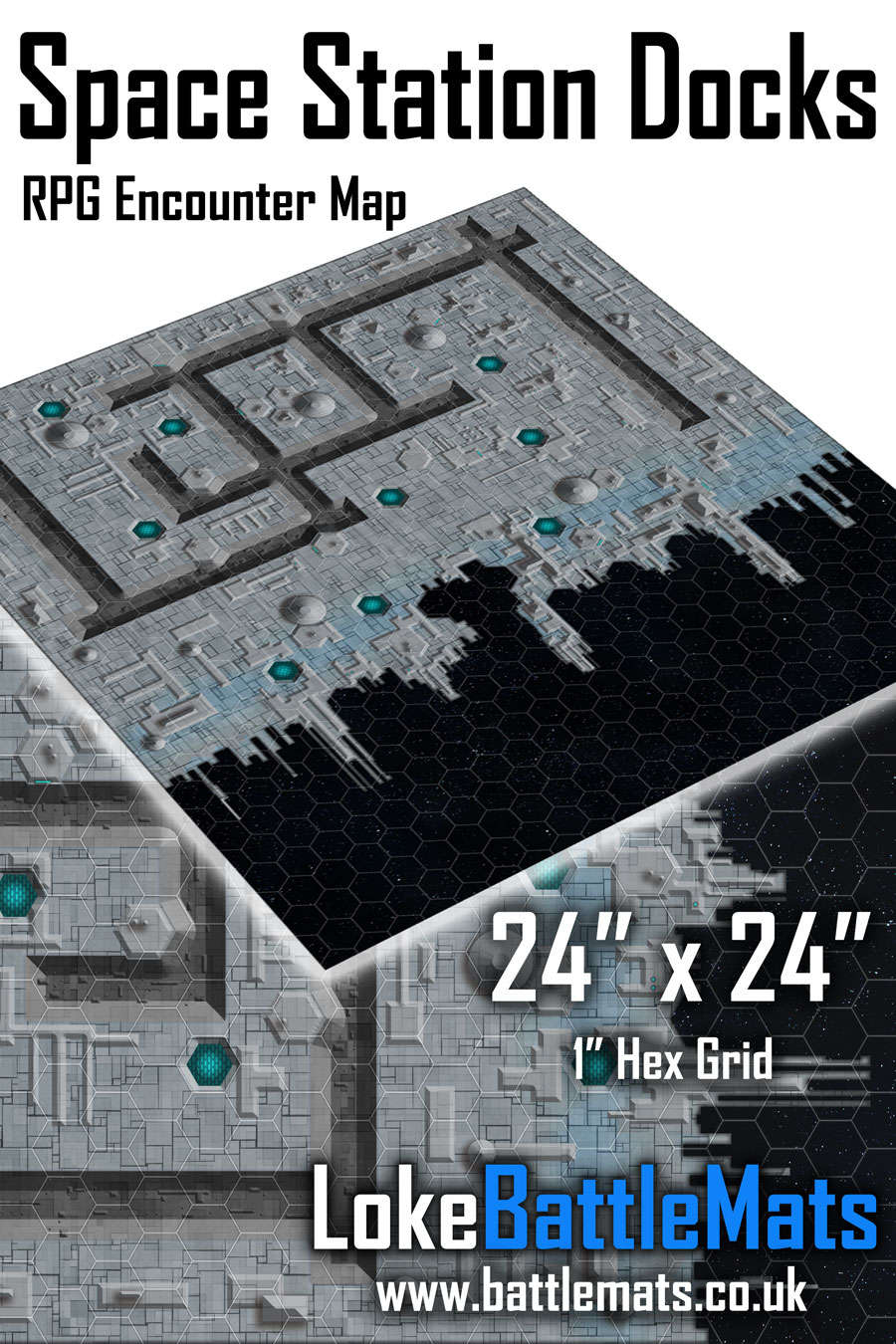 Space Station Docks 24" x 24" RPG Encounter Map - Loke BattleMats | Sci ...