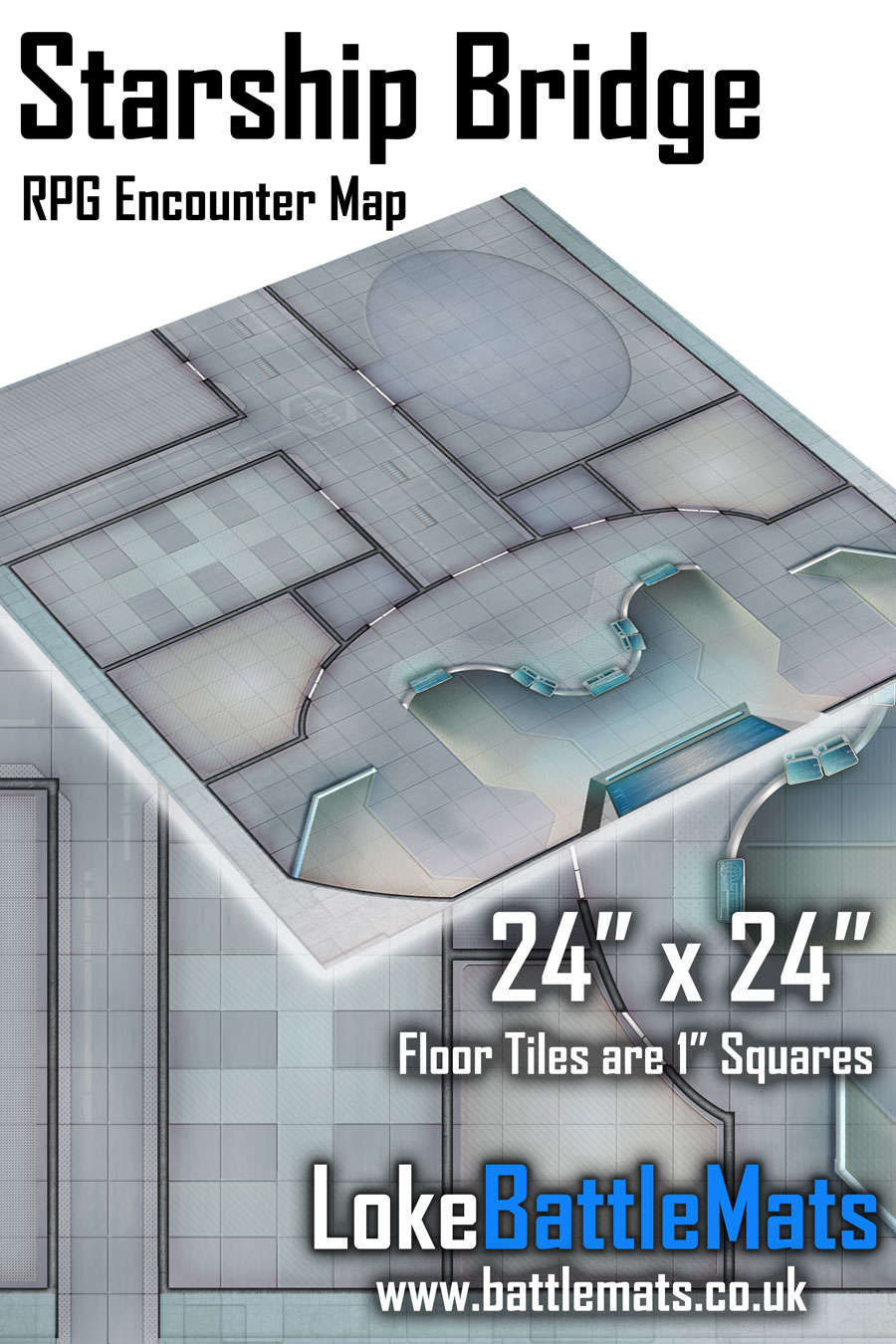 Starship Bridge 24" x 24" RPG Encounter Map - Loke BattleMats | Sci-Fi ...