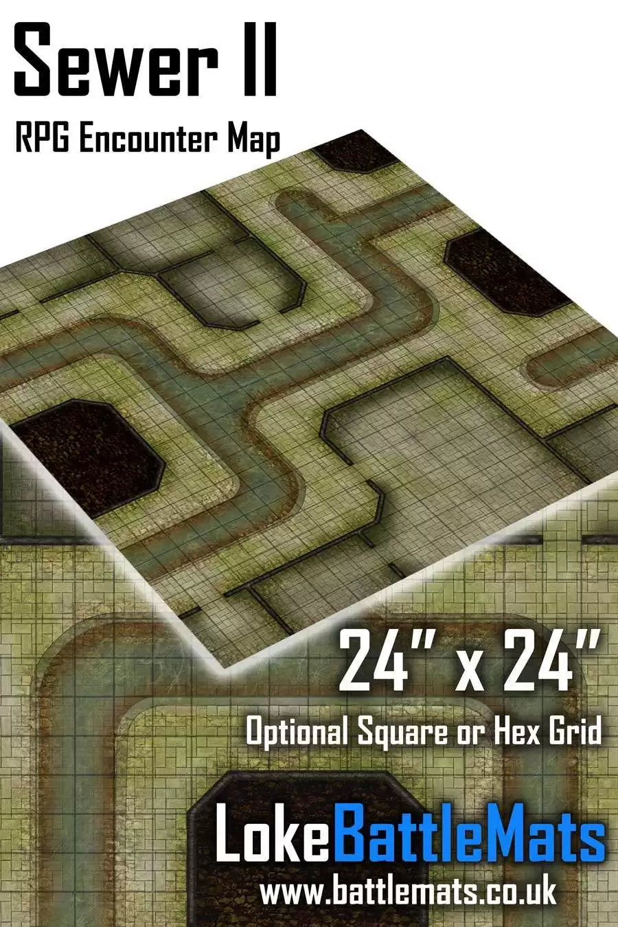 Sewer II 24" x 24" RPG Encounter Map - Loke BattleMats | Fantasy Battle ...