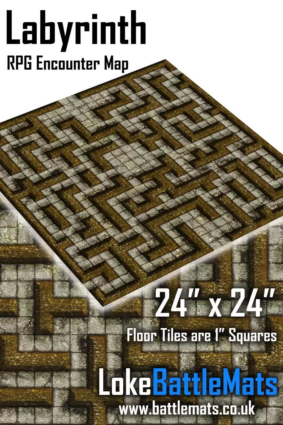Labyrinth 24" x 24" RPG Encounter Map - Loke BattleMats | Fantasy ...