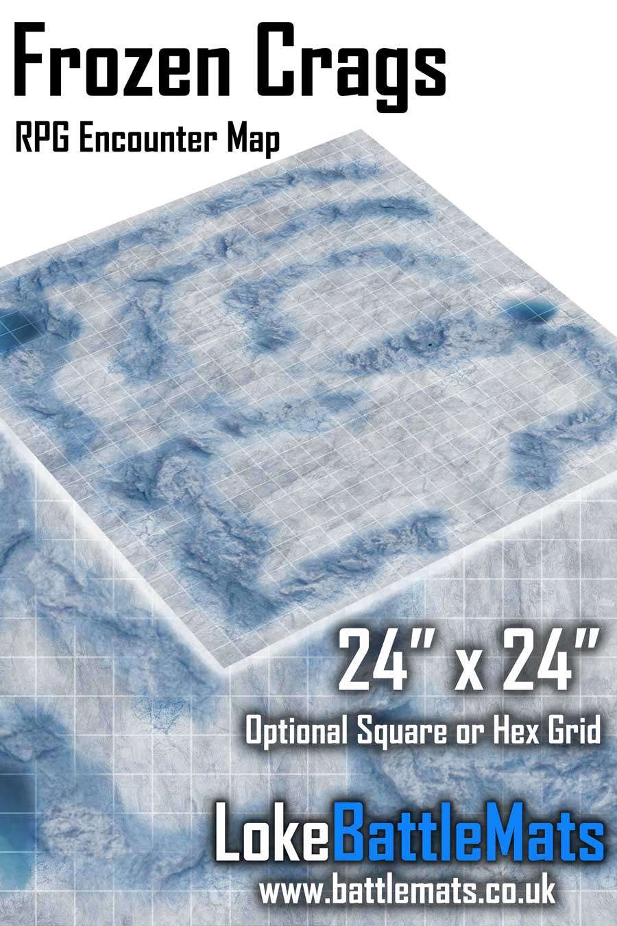 Frozen Crags 24" x 24" RPG Encounter Map - Loke BattleMats | Fantasy ...