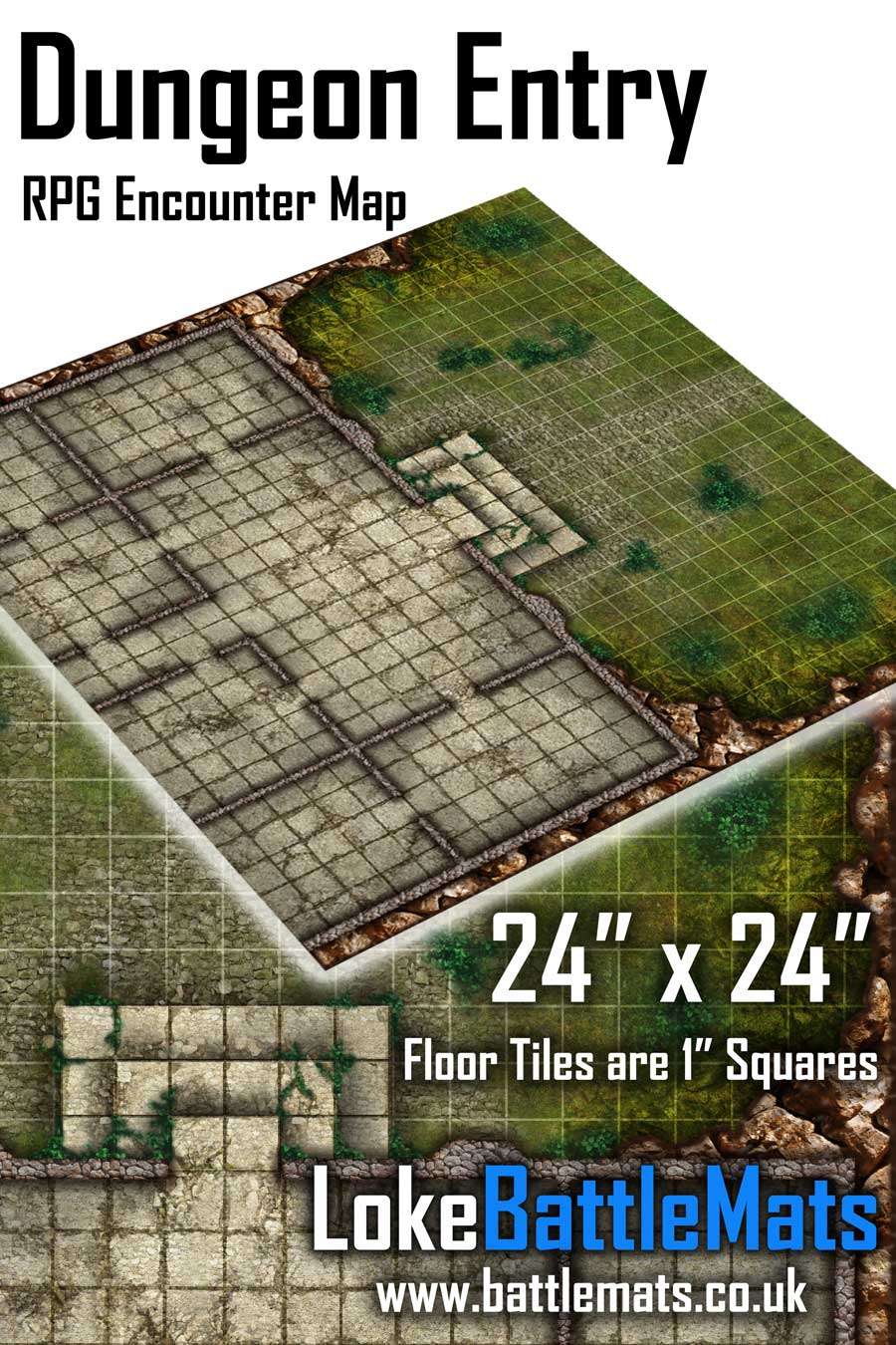 Dungeon Entry 24" x 24" RPG Encounter Map - Loke BattleMats | Fantasy ...