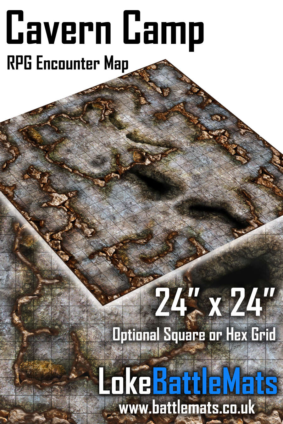 Cavern Camp 24" x 24" RPG Encounter Map - Loke BattleMats | Fantasy ...