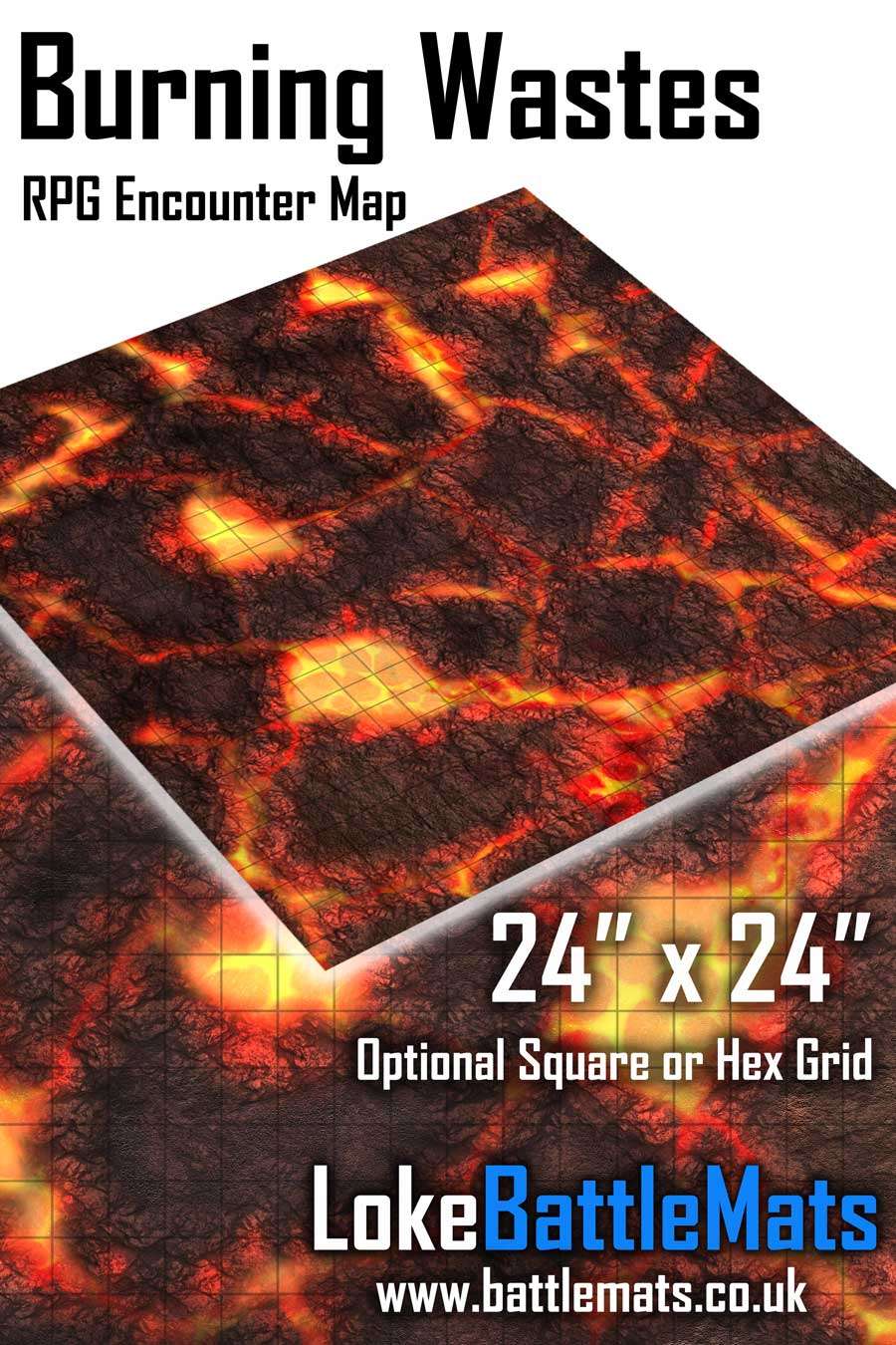 Burning Wastes 24" x 24" RPG Encounter Map - Loke BattleMats | Fantasy ...