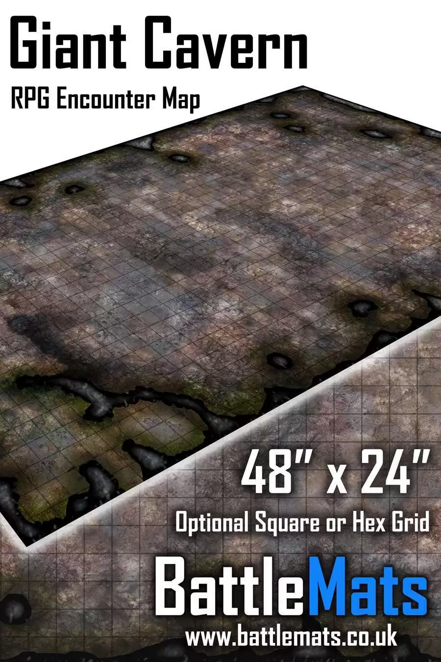 Giant Cavern 48" x 24" RPG Encounter Map - Loke BattleMats | Fantasy ...