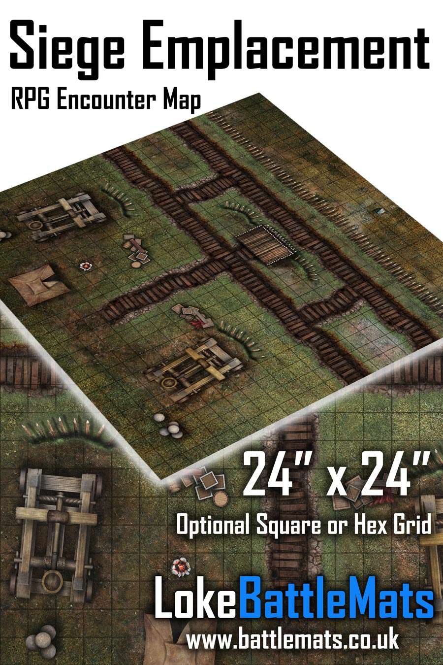 Siege Emplacement 24" x 24" RPG Encounter Map - Loke BattleMats ...