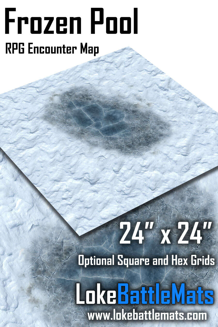 Frozen Pool 24" x 24" RPG Encounter Map - Loke BattleMats | Fantasy ...