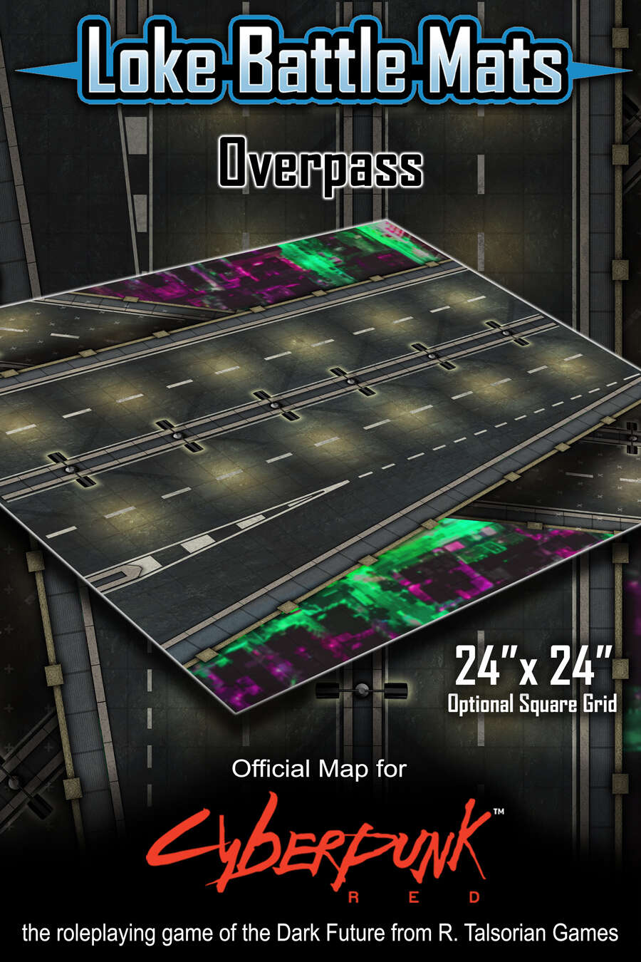 Overpass 24" x 24" Cyberpunk RED Map - Loke BattleMats | Cyberpunk RED ...