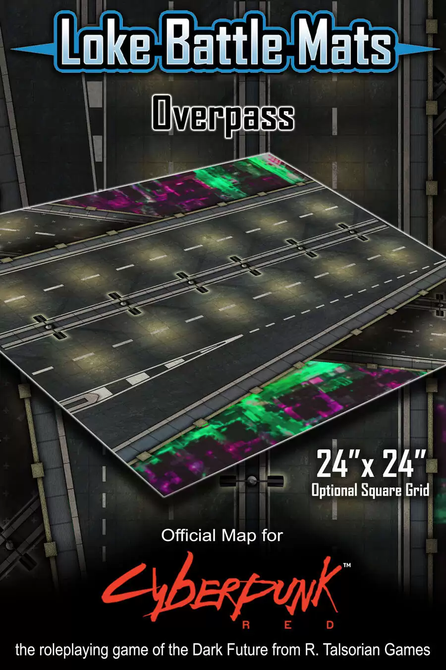 Overpass 24" x 24" Cyberpunk RED Map - Loke BattleMats | Cyberpunk RED ...