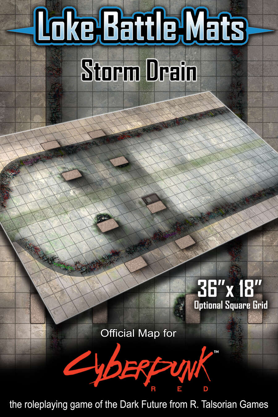 Storm Drain 36" x 18" Cyberpunk RED Map - Loke BattleMats | Cyberpunk ...