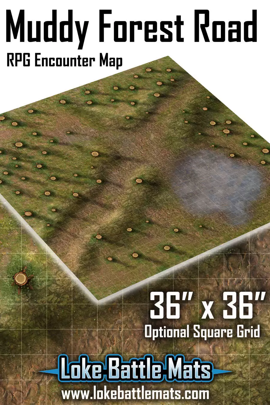 Muddy Forest Road 36 x 36 RPG Encounter Map - Loke BattleMats | Fantasy ...