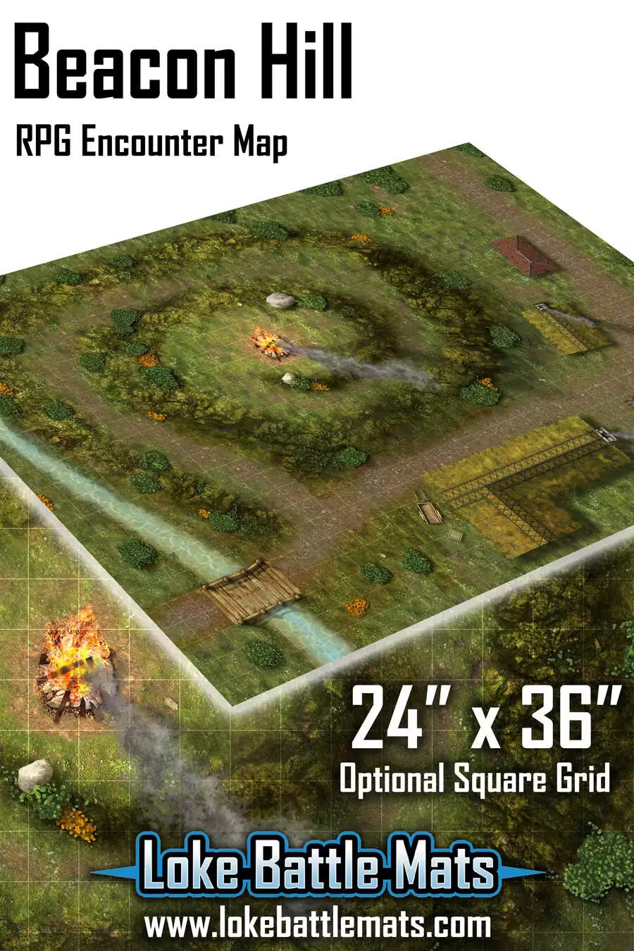 Beacon Hill 24" x 36" RPG Encounter Map - Loke BattleMats | Fantasy ...