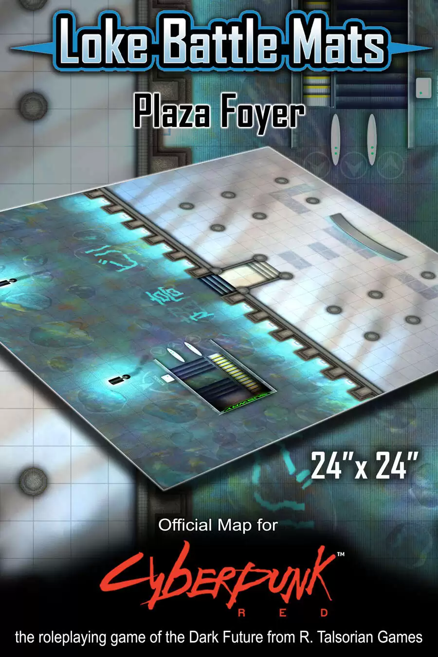 Plaza Foyer 24" x 24" Cyberpunk RED Battle Map - Loke BattleMats ...