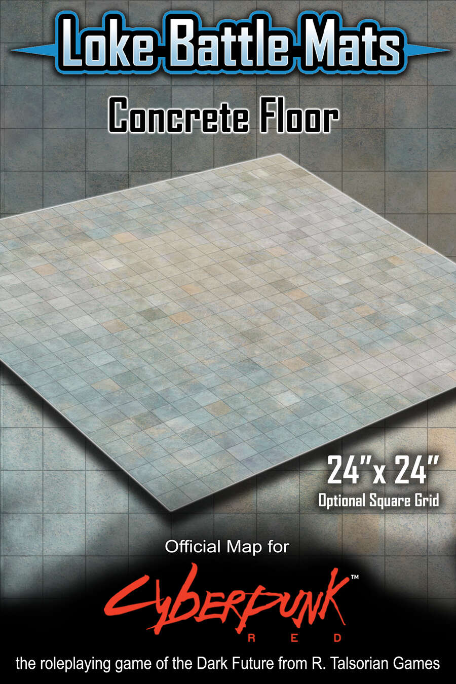 Concrete Floor 24" x 24" Cyberpunk RED Battle Map - Loke BattleMats ...