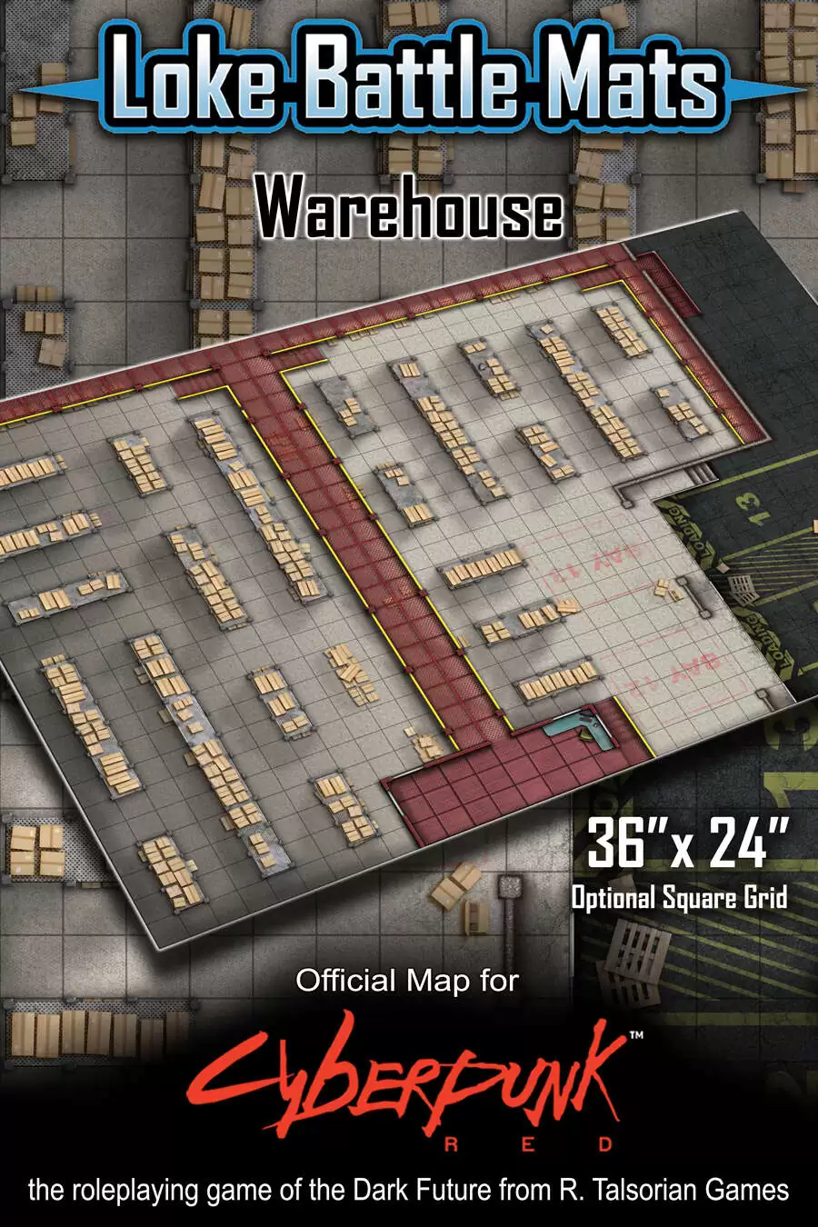 Warehouse 36" x 24" Cyberpunk RED Battle Map - Loke BattleMats ...