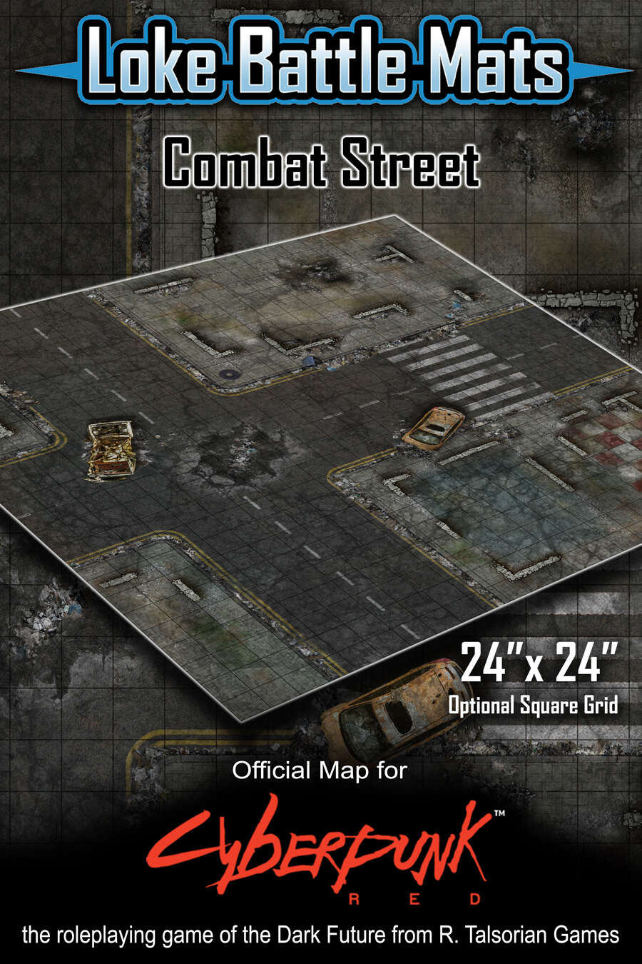 Combat Street 24" x 24" Cyberpunk RED Battle Map - Loke BattleMats ...
