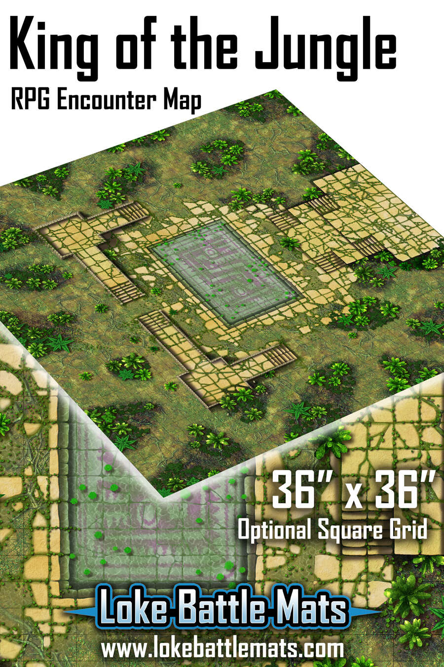 King of the Jungle 36x36 RPG Encounter Map - Loke BattleMats | Fantasy ...