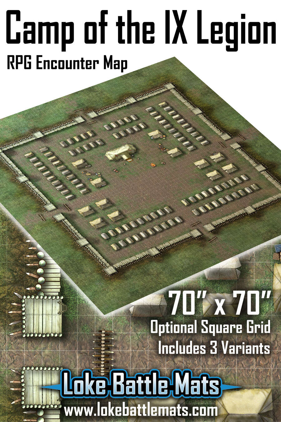 Camp of the IX Legion 70" x 70" RPG Encounter Map - Loke BattleMats ...