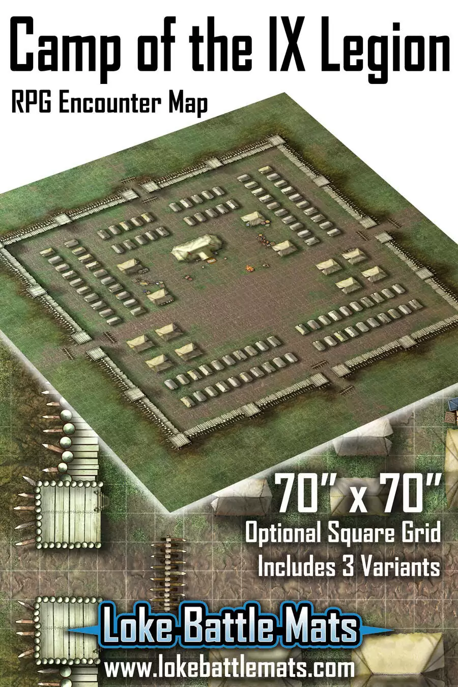 Camp of the IX Legion 70" x 70" RPG Encounter Map - Loke BattleMats ...