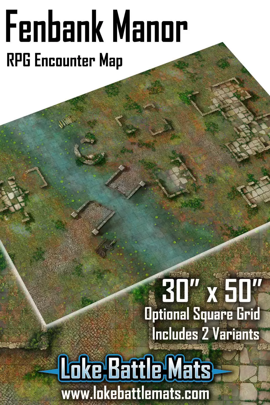 Fenbank Manor 50" x 30" RPG Encounter Map - Loke BattleMats | Fantasy Battle Maps | DriveThruRPG