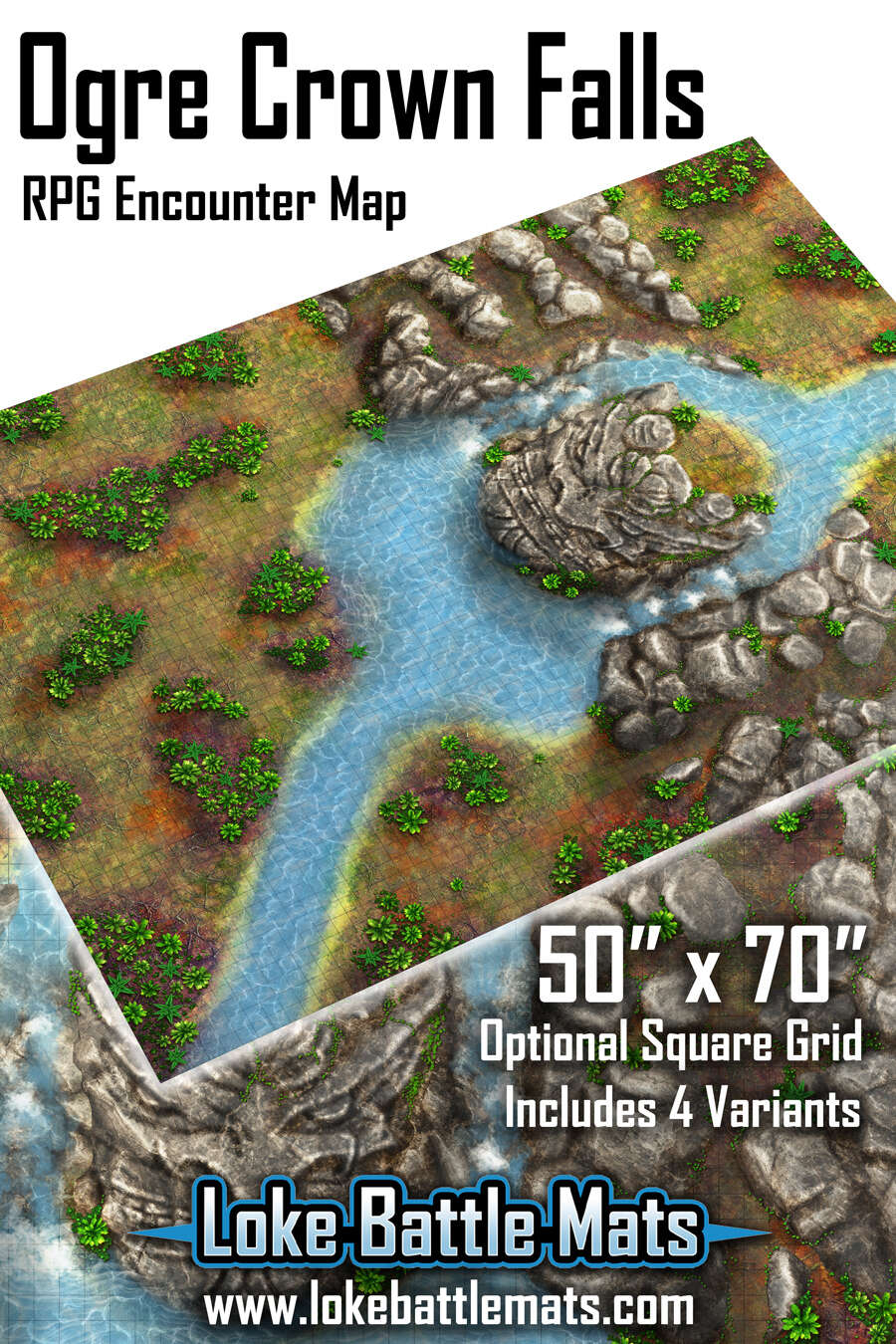 Ogre Crown Falls 50" x 70" RPG Encounter Map - Loke BattleMats ...