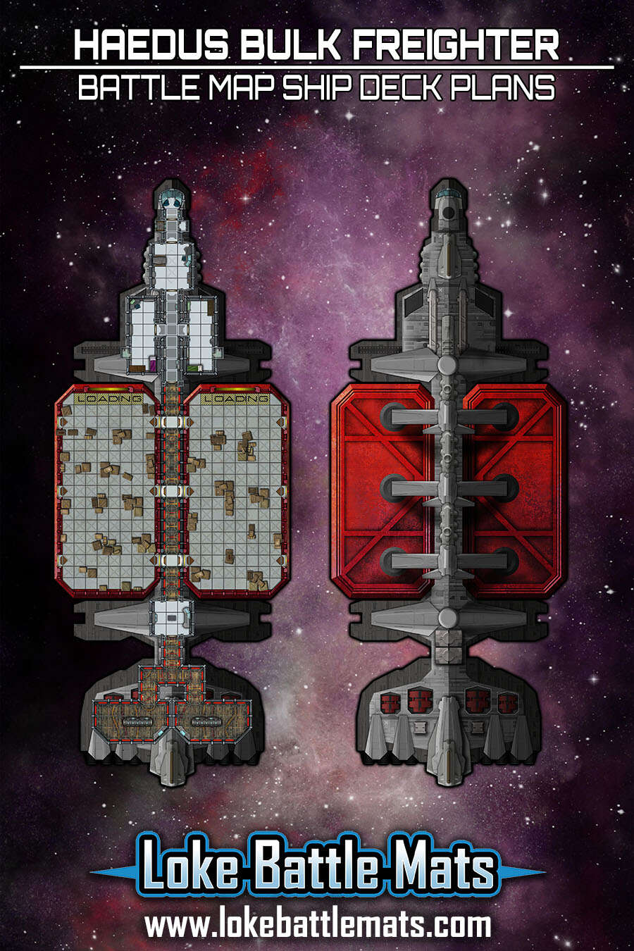Haedus Freighter - Battle Map Deck Plans - Loke BattleMats | Sci-Fi and ...