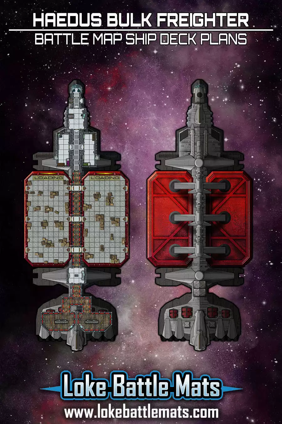 Haedus Freighter - Battle Map Deck Plans - Loke BattleMats | Sci-Fi and ...