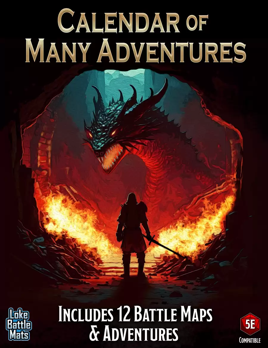 Calendar of Many Adventures 2024 (12 adventures for 5E and 12 maps ...