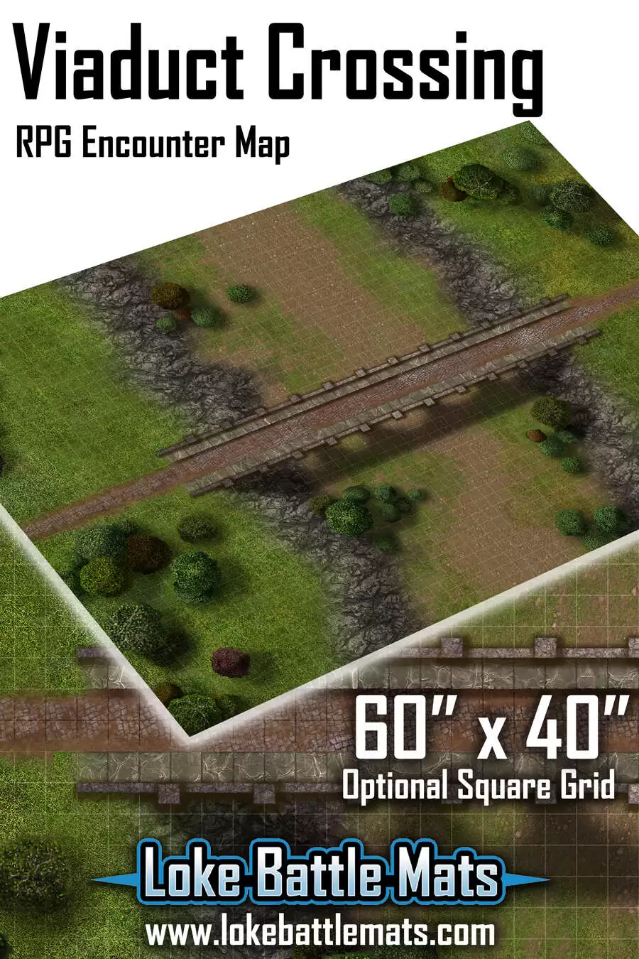 Viaduct Crossing 60x40 RPG Encounter Map - Loke BattleMats | Fantasy ...