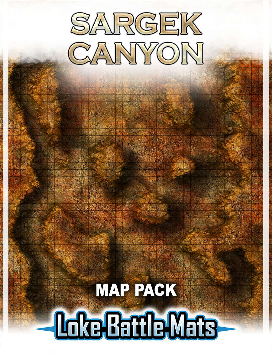 Sargek Canyon - 40x60 Battle Map Set - Loke BattleMats | Fantasy Battle ...