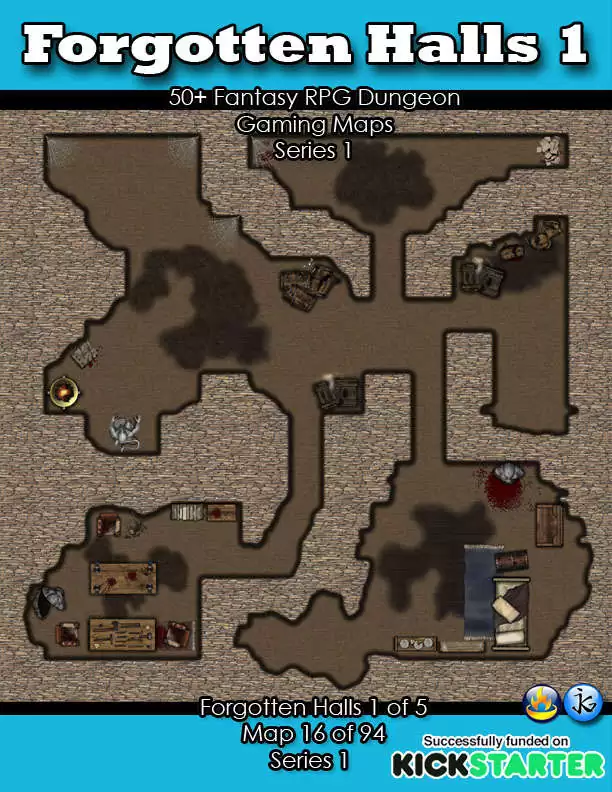 50+ Fantasy RPG Maps 1: (16 of 94) Forgotten Halls 1 - Jayson Graves ...