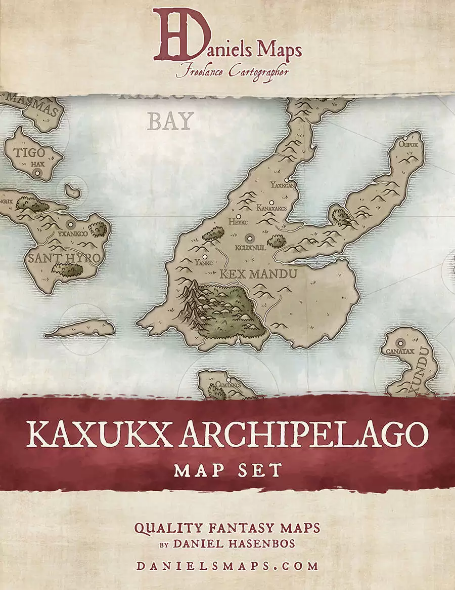 Kuxukc Archipelago - World Map Set - Daniels Maps | DriveThruRPG