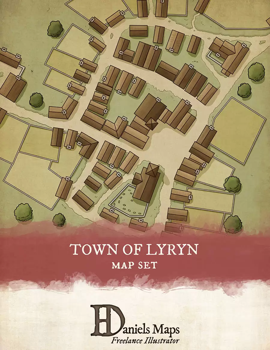 The Town of Lyryn - Town Map - Daniels Maps | DriveThruRPG