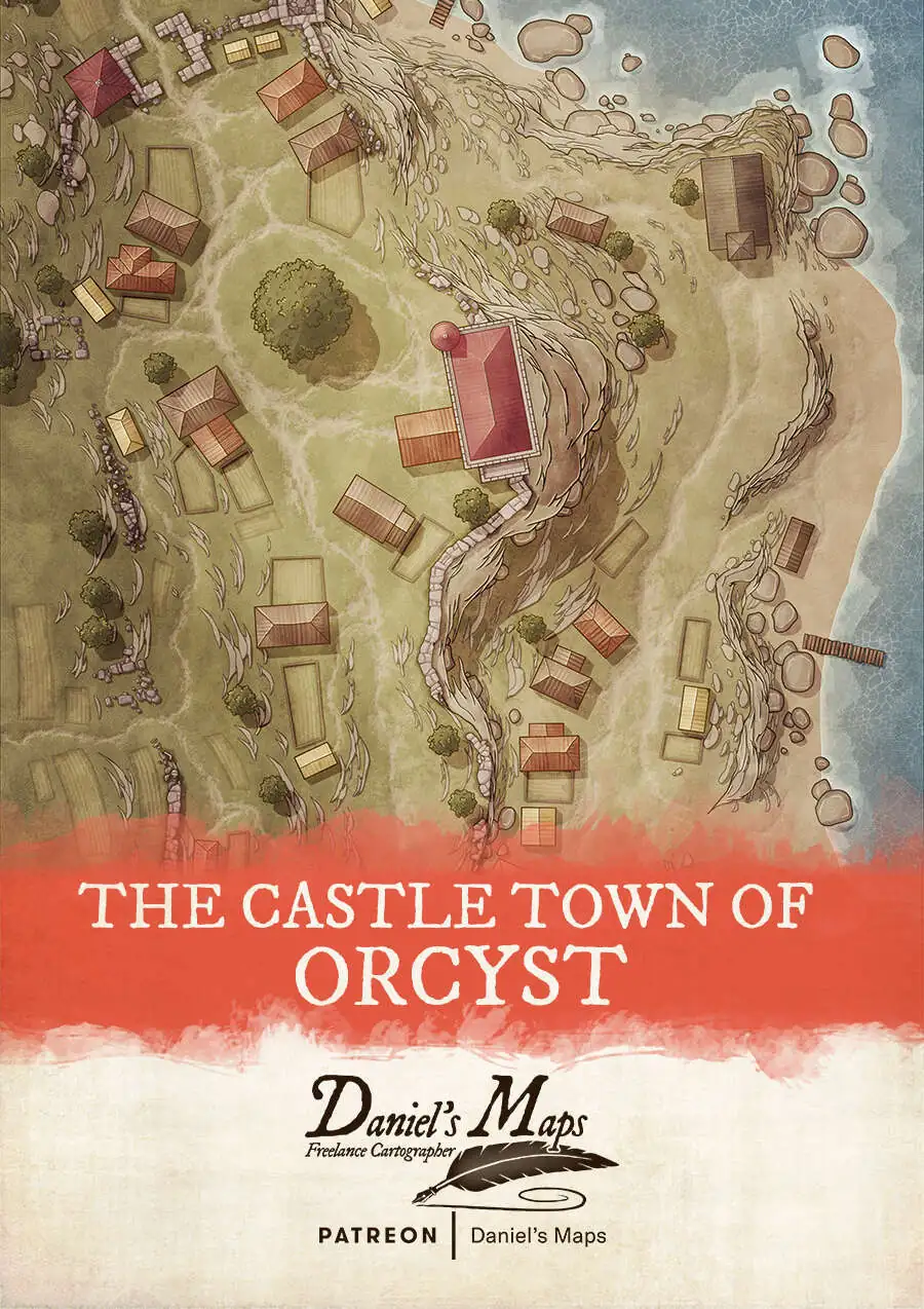 The Ruined Castle Town of Orcyst - Fantasy Town Map by Daniel's Maps ...