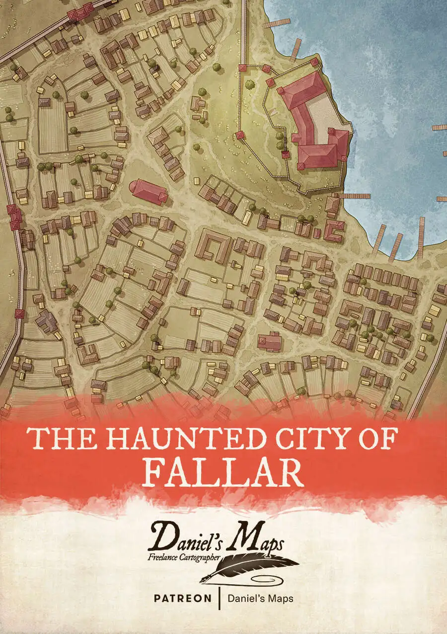 The Haunted City of Fallar - Fantasy City Map by Daniel's Maps ...