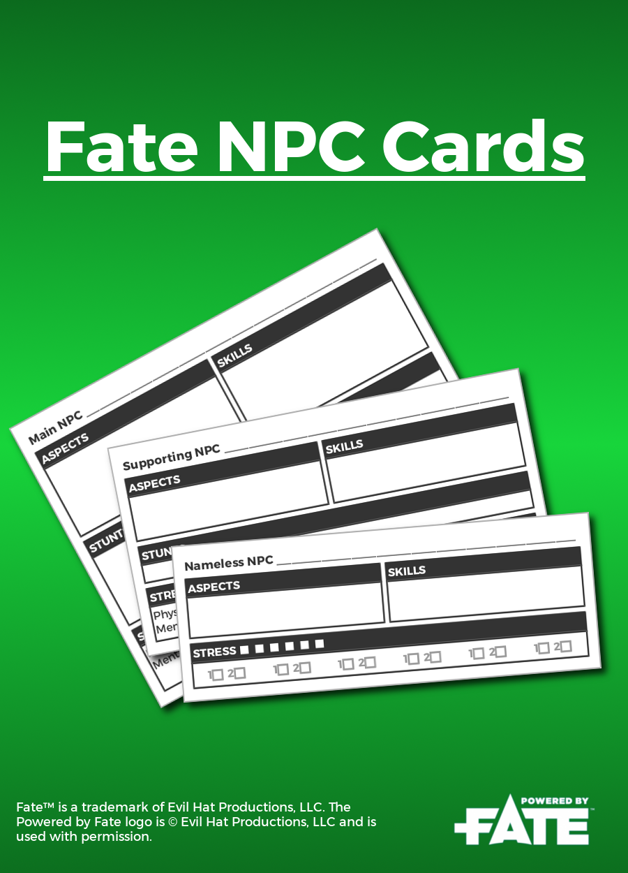 Fate NPC Cards - Tallstrunt Press LLC | DriveThruRPG