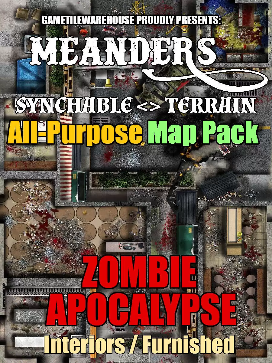 Meanders All-Purpose Map Pack - ZOMBIE-APOCALYPSE CITY INTERIORS - Game ...