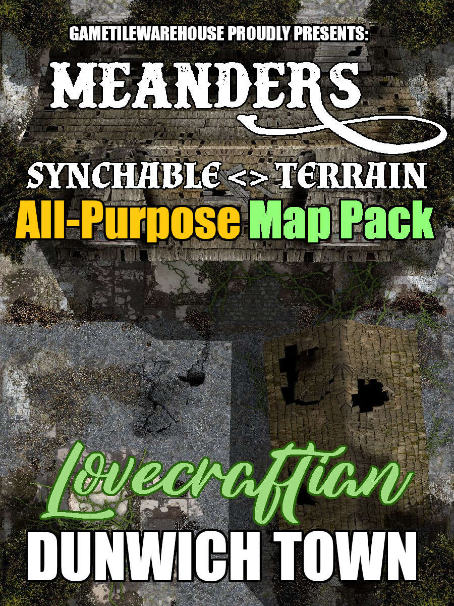 Meanders All-Purpose Map Pack - LOVECRAFTIAN DUNWICH TOWN - Game Tile ...