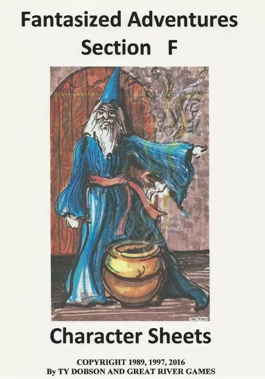 Fantasized Adventures - Character Sheets - Great River Games | DriveThruRPG