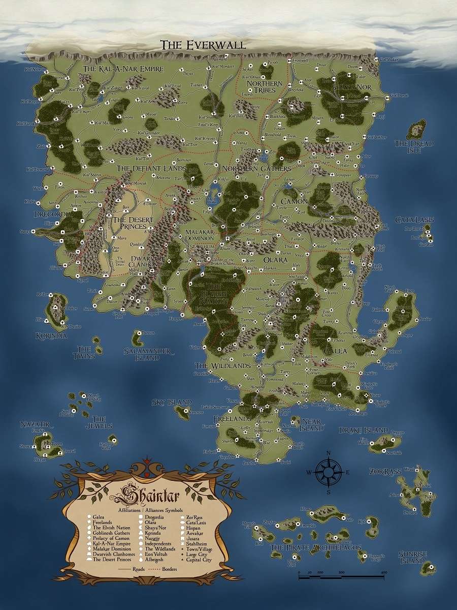 Shaintar Poster Map (Full Color) - Savage Mojo | Shaintar | DriveThruRPG