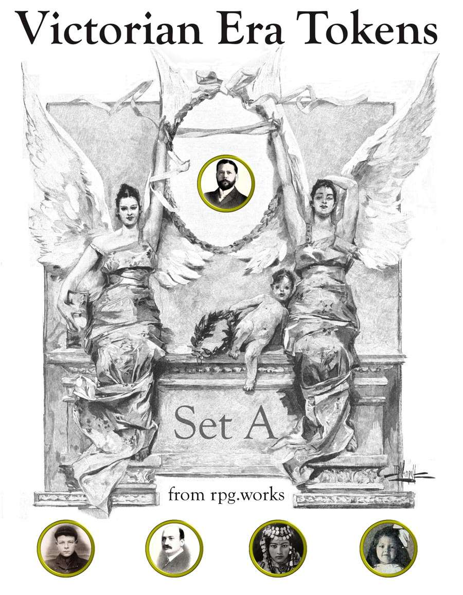 Victorian Era Tokens (Set A) - RPGWorks | DriveThruRPG