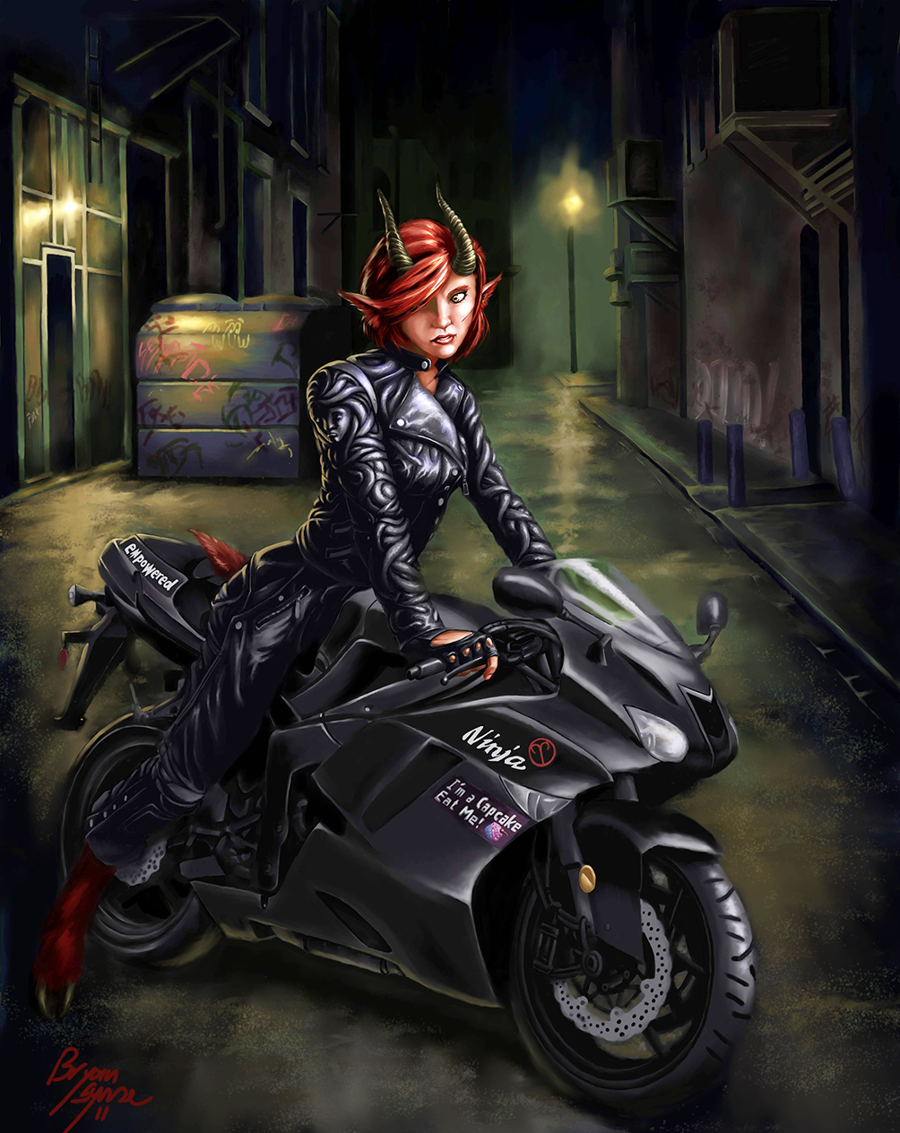 Satyr Woman on Motorcycle - Eldritch Images - RPG Stock Art - Quiet ...