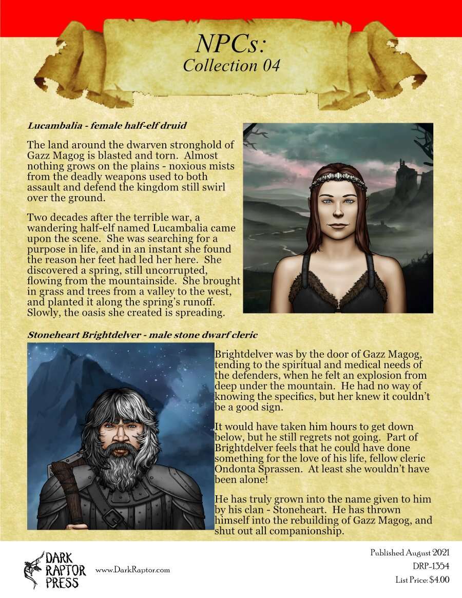NPC Collection 04 - Dark Raptor Press | DriveThruRPG
