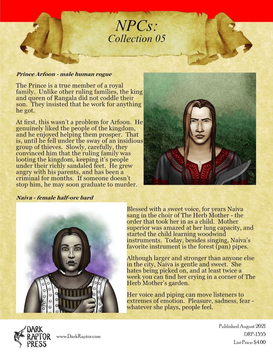 NPC Collection 05 - Dark Raptor Press | DriveThruRPG