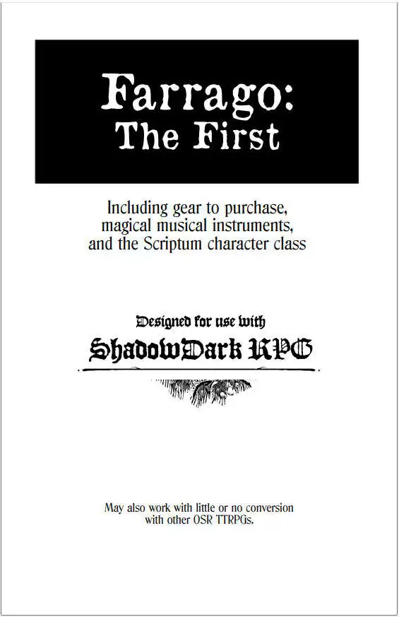 Farrago 01 for Shadowdark and OSR TTRPGs - Dark Raptor Press | DriveThruRPG
