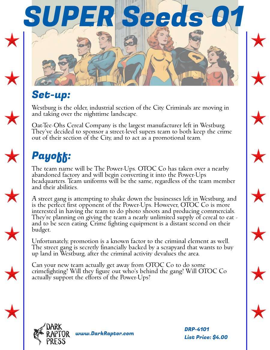 SUPER Seeds Collection 01 - Dark Raptor Press | DriveThruRPG