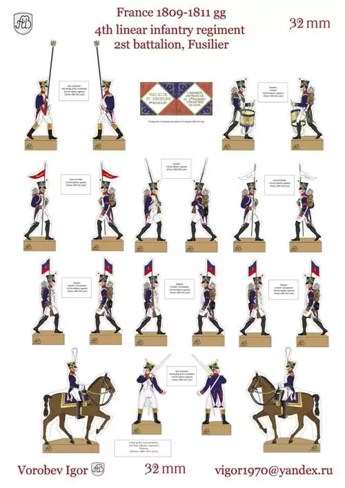 The banner and the commander of the 2st battalion of the 4th infantry ...